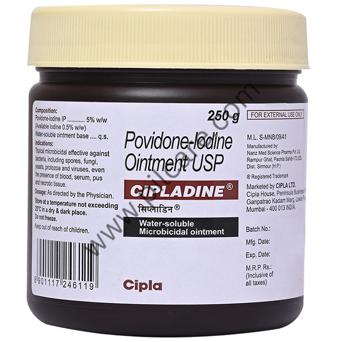 Cipladine Water-Soluble Microbicidal Povidone-lodine Ointment - N ...