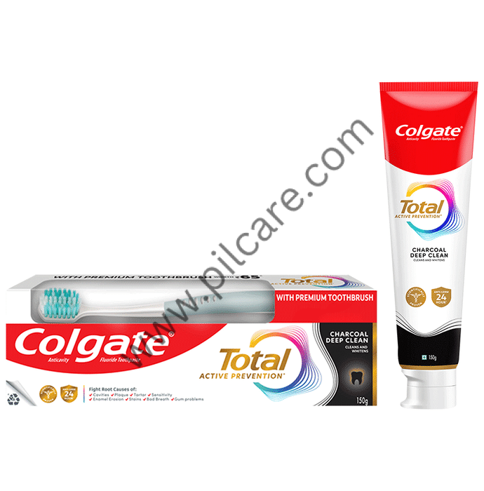Colgate Total12 Toothpaste (150gm Each) Charcoal Deep Clean with a ...