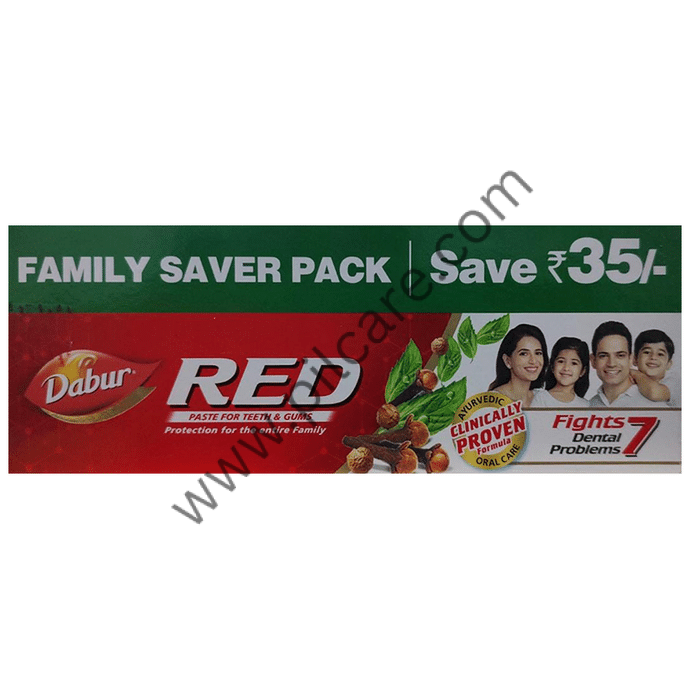 Dabur Red Toothpaste Family Saver Pack (2x200gm + 1x100gm) - N ...