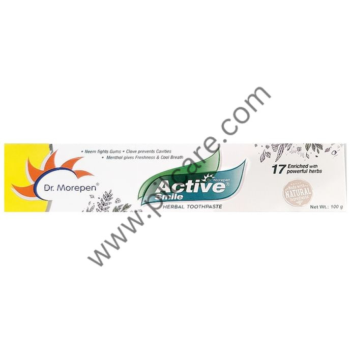 Dr. Morepen Active Smile Enriched with 17 Powerful Herbs Toothpaste - N ...