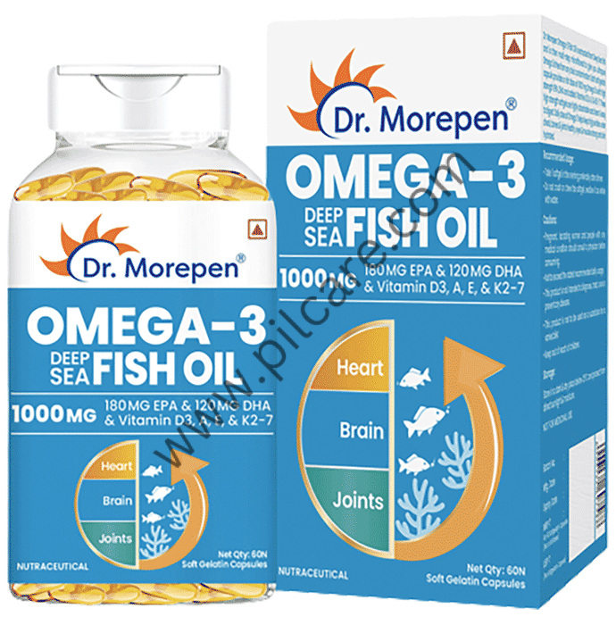 Dr. Morepen Omega 3 Deep Sea Fish Oil 1000mg | Softgel for Heart, Brain ...