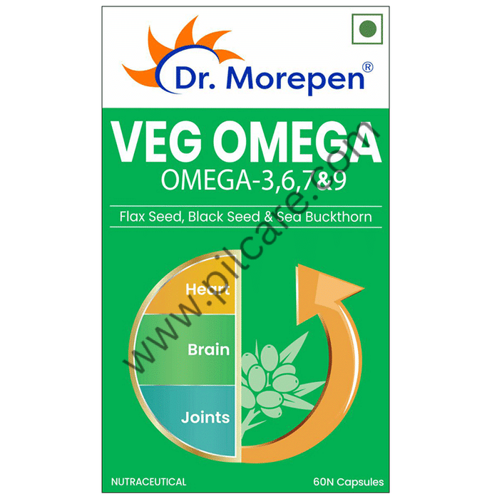 Dr. Morepen Veg-Omega 3-6-7-9 | Capsule for Heart, Brain & Joint Health ...