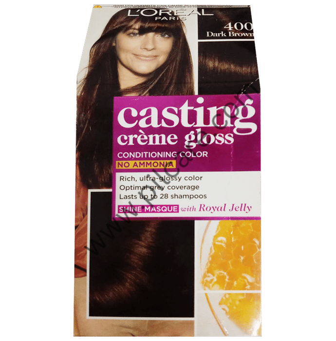 Loreal Paris Casting Creme Gloss Conditioning Color 400 Dark Brown - N ...