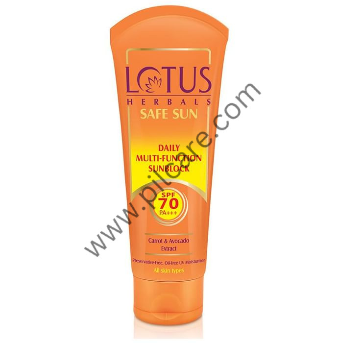 Lotus Herbals Safe Sun Daily Multi-Function Sunblock SPF 70 PA+++ - N ...
