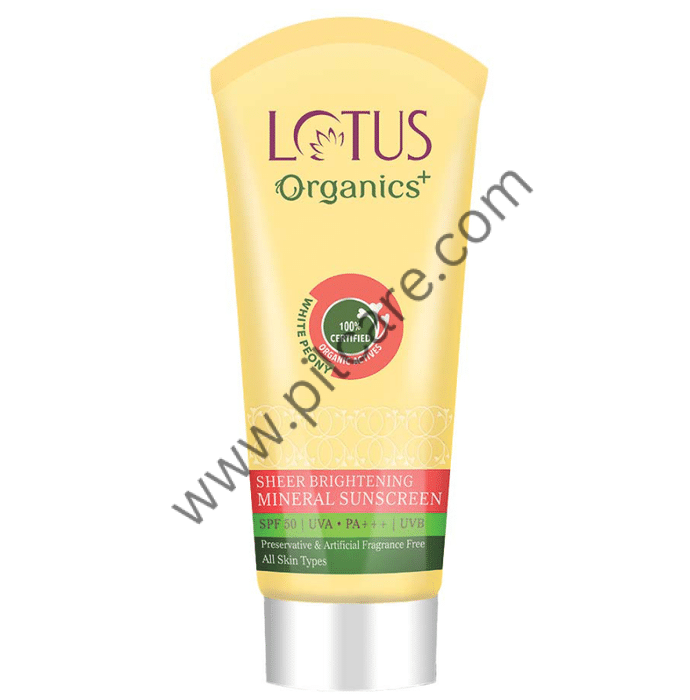 Lotus Organics+ Sheer Brightening Mineral Sunscreen SPF 50 PA+++ - N ...