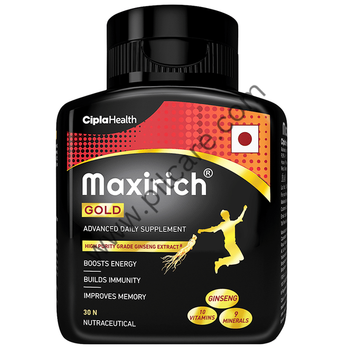 Maxirich Gold Daily Supplement with Ginseng Extract | Multivitamin for ...