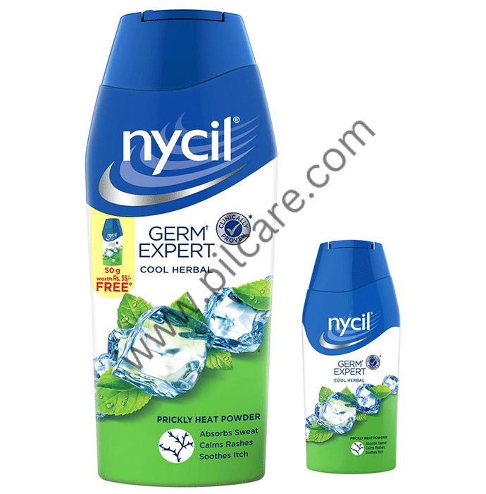 Nycil Cool Herbal Prickly Heat Powder with Nycil Cool Herbal 50gm Free ...