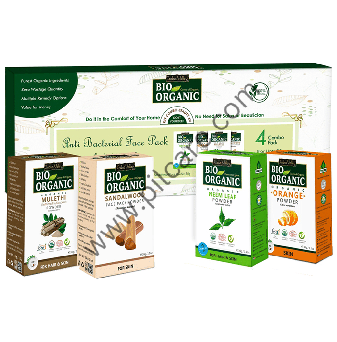 Indus Valley Bio Organic Anti Bacterial Face Pack DIY Combo Beauty Kit ...