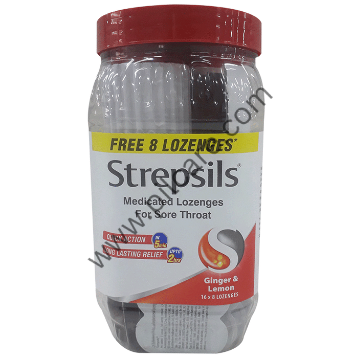 Strepsils Medicated Throat Lozenges | For Sore Throat | Flavour Ginger ...