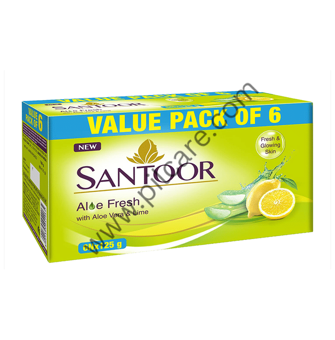 Santoor Aloe Fresh Soap (125gm Each) - N Chimanlal Enterprises