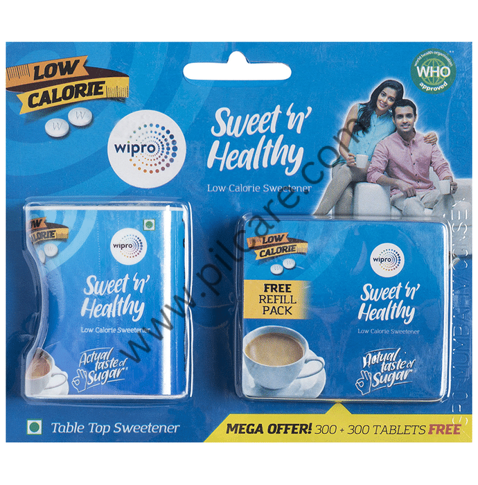 Wipro Sweet n Healthy Aspartame 300 Tablets with Free 300 Tablets ...