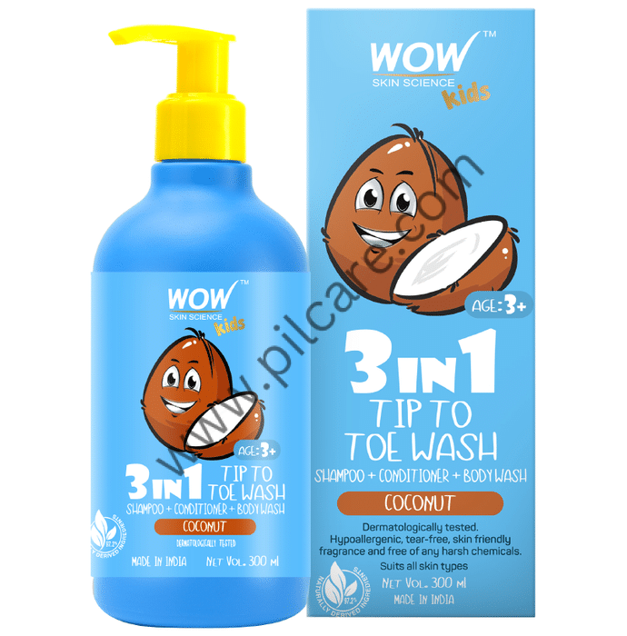 WOW Skin Science Kids 3 in 1 Tip to Toe Wash Coconut - N Chimanlal ...