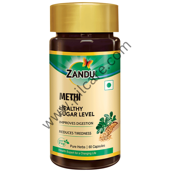 Zandu Methi (Fenugreek) Capsule for Healthy Sugar Levels - N Chimanlal ...