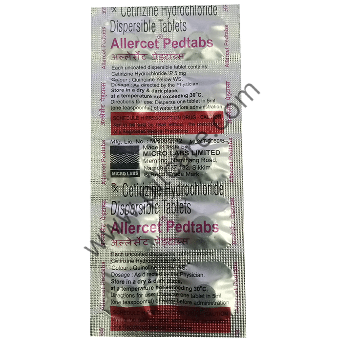 Allercet Paed 5mg Tablet - N Chimanlal Enterprises