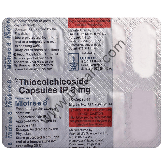 Miofree 8mg Capsule - N Chimanlal Enterprises