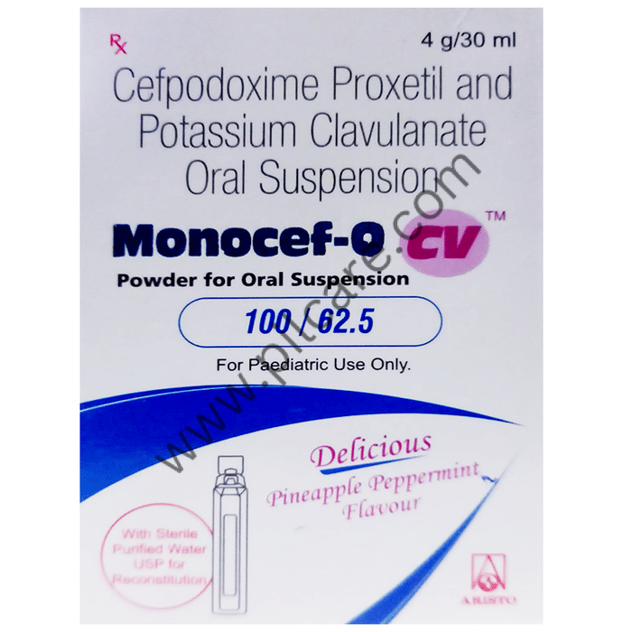Monocef-O CV 100/62.5 Oral Suspension Pineapple Peppermint - N ...