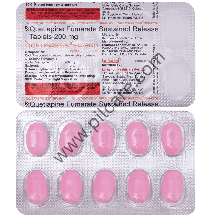 Quetigress 200mg Tablet SR - N Chimanlal Enterprises