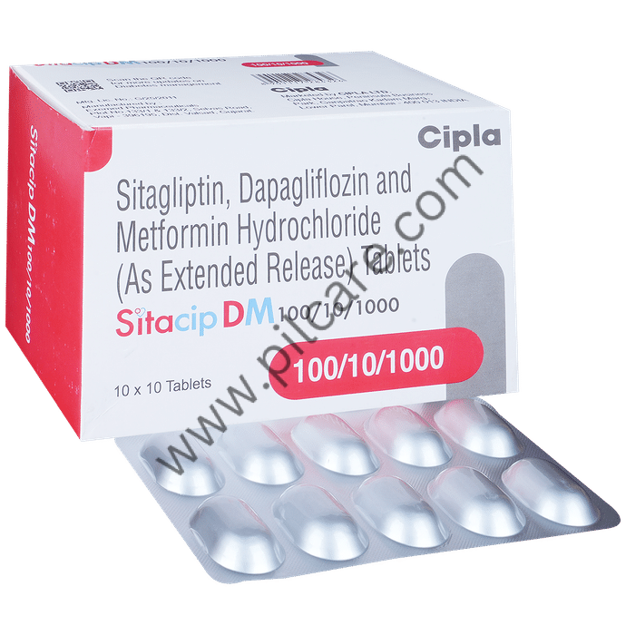 Sitacip DM 10mg/1000mg/100mg Tablet ER - N Chimanlal Enterprises
