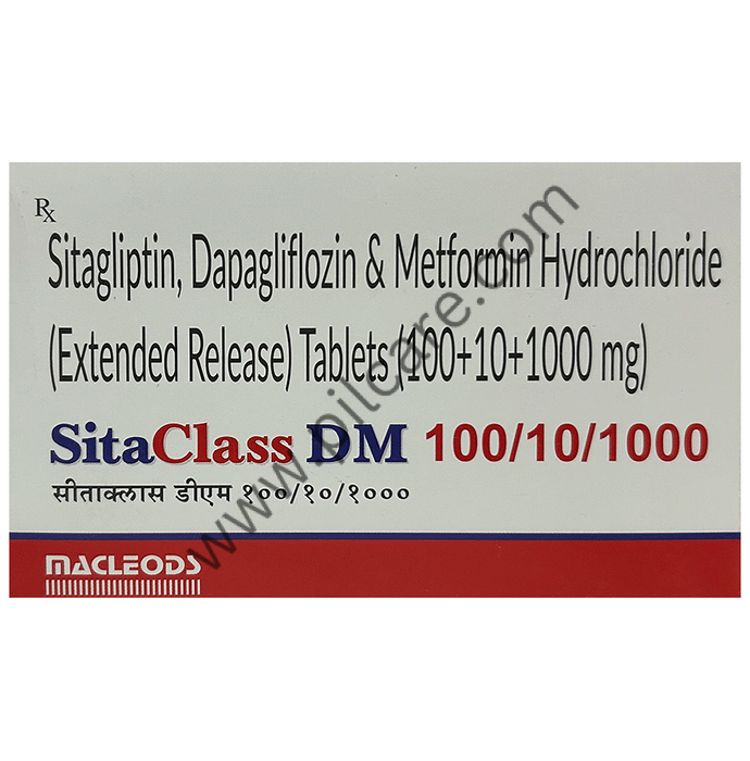 Sitaclass DM 10mg/1000mg/100mg Tablet - N Chimanlal Enterprises