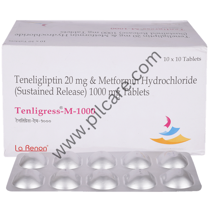 Tenligress-M 1000mg/20mg Tablet - N Chimanlal Enterprises