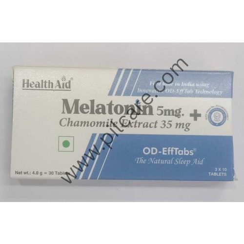 HealthAid Melatonin 5 mg + Chamomile Extract 35 mg Effervescent Tablet ...