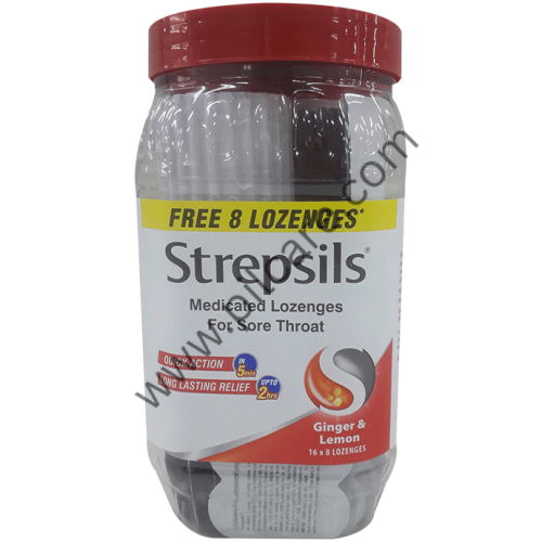 Strepsils Medicated Throat Lozenges | For Sore Throat | Flavour Ginger ...